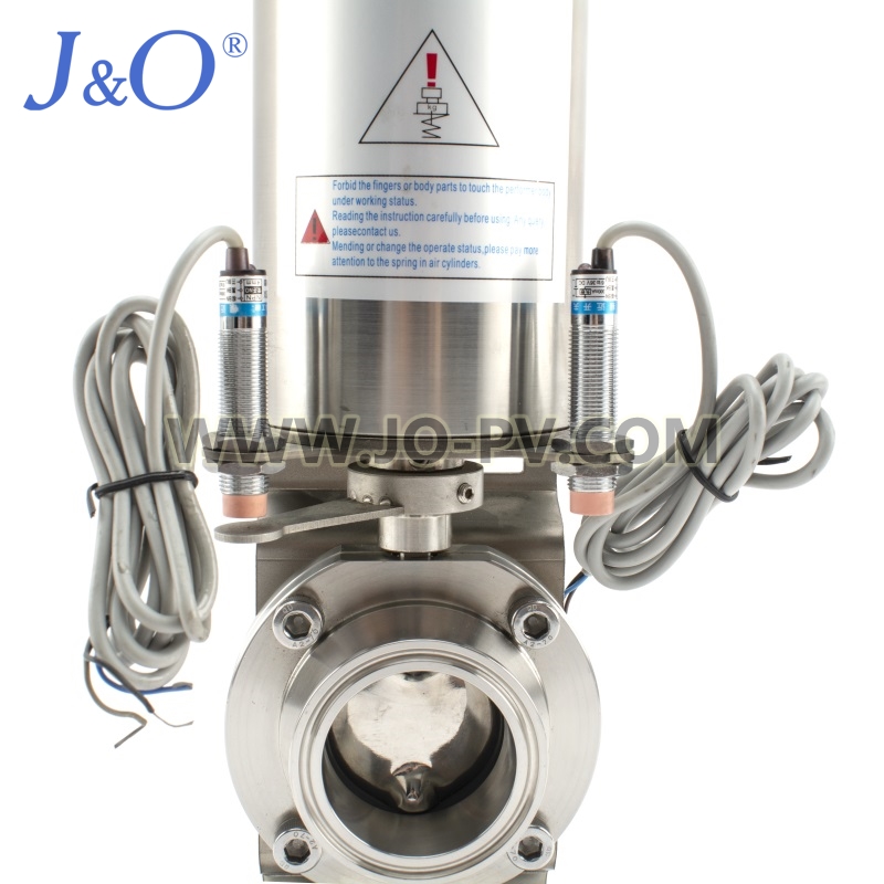 Sanitary Clamped Pneumatic Butterfly Valve With Position Sensor - J&O ...
